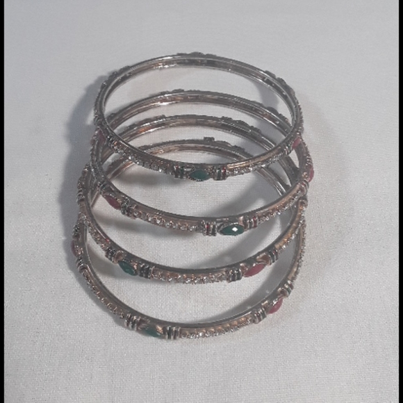 Jewelry | Indian Costume Bangles Gold Green And Red | Poshmark